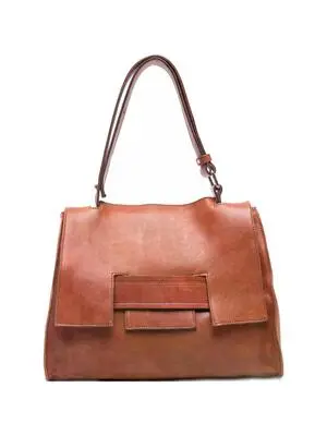 SOMMET Panelled Shoulder Bag - Brown