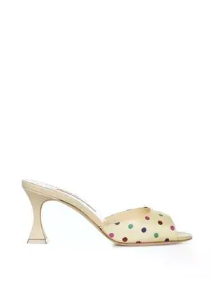 Manolo Blahnik Jadaronau Polka-dot Pattern Mules - Neutrals