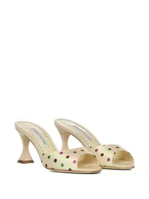 Manolo Blahnik Jadaronau Polka-dot Mules