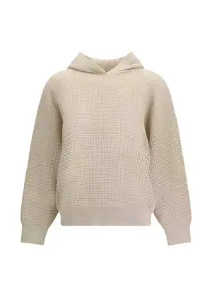 Brunello Cucinelli Waffle-knit Hoodie - Neutrals
