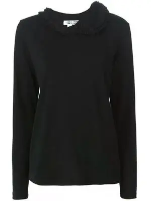 Comme Des Garçons Frilled Collar Sweater - Black