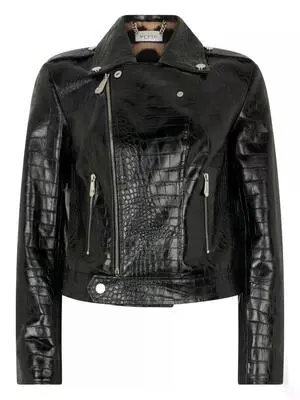 Philipp Plein Croc-print Zip-up Jacket - Black