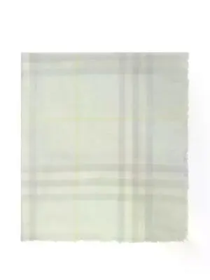 Burberry Wide Check Wool Scarf - Green