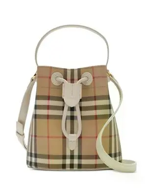 Burberry Mini Check Bucket Bag - Neutrals