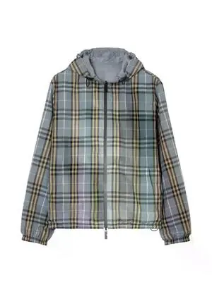 Burberry Reversible Check Hooded Jacket - Blue