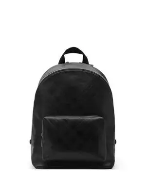 Burberry Embossed Check Backpack - Black