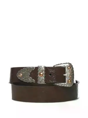 Pinko Buckled Leather Belt - Brown