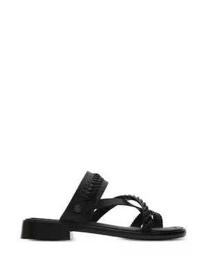 Burberry Leather Baez Sandals - Black