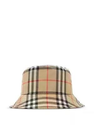 Burberry Check Cotton Bucket Hat - Neutrals