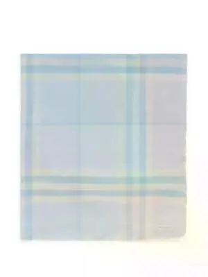 Burberry Wide Check Wool Scarf - Blue