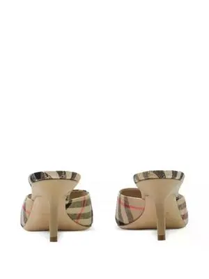 Burberry Check Mews Stiletto Sandals - Neutrals