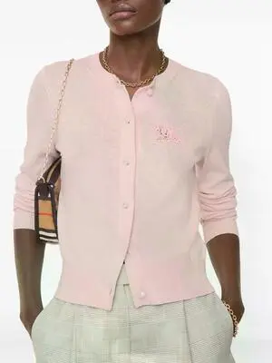 Burberry Ekd Cotton Wool Cardigan - Pink