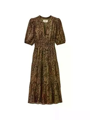 Ba&sh Tanyssa Paisley-pattern Tiered Dress - Green