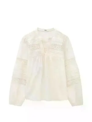 Ba&sh Nami Lace-detail Panelled Blouse - Neutrals