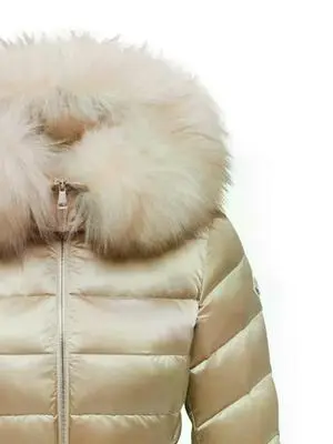 Moncler Fur Collar Belted Coat