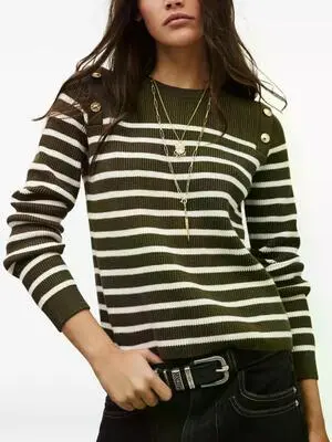Ba&sh Striped Button-detailed Jumper
