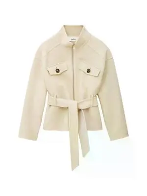 Ba&sh Lerica Belted Zipper-fastening Jacket - Neutrals