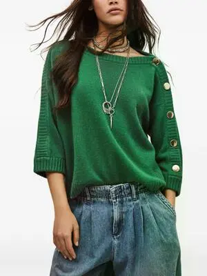 Ba&sh Classy Buttoned-sleeve Jumper
