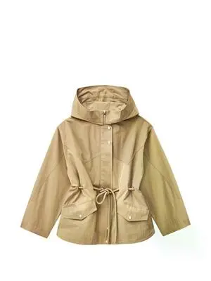 Ba&sh Ilio Hooded Drawstring Jacket - Neutrals