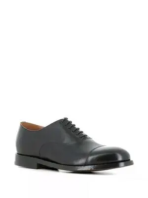 GREEN GEORGE Cap-toe Leather Oxford Shoes - Black