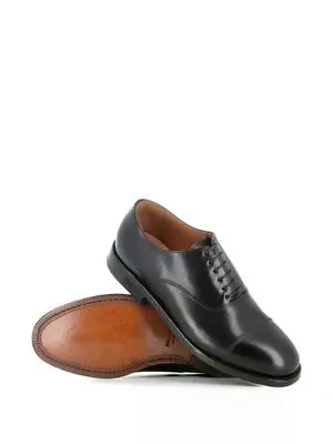 GREEN GEORGE Cap-toe Leather Oxford Shoes - Black