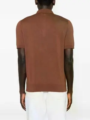 Canali Textured Short-sleeve Polo Shirt