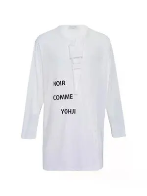 Yohji Yamamoto Button-detail Long-sleeve T-shirt - White