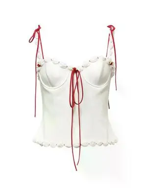 STOLEN STORES Cake Ribbon-tie Bustier - White