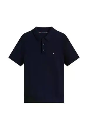 Tommy Hilfiger Buttoned Short-sleeve Knitwear - Blue