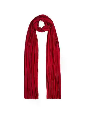 Tommy Hilfiger Striped Pleated Scarf - Red