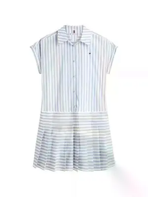 Tommy Hilfiger Striped Pleated Dress - Blue