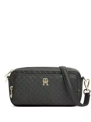 Tommy Hilfiger Logo Embossed Shoulder Bag - Black