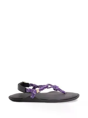 Flowze Knot-detail Leather Sandals - Purple
