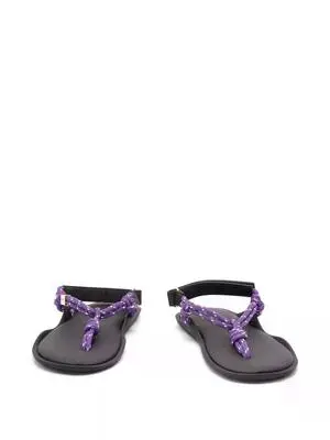 Flowze Knot-detail Leather Sandals - Purple