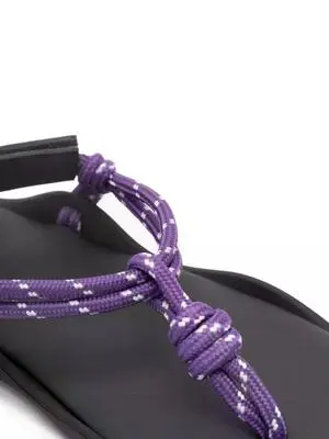 Flowze Knot-detail Leather Sandals - Purple