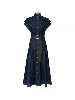 Zimmermann Button-up Belted Midi Dress - Blue