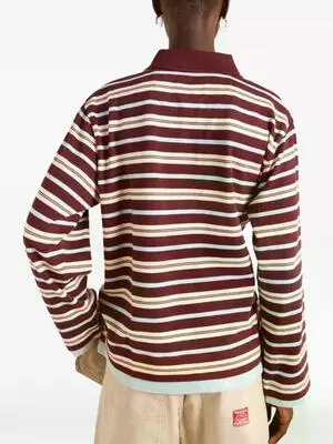DAMSON MADDER Striped Long Sleeve Polo Shirt
