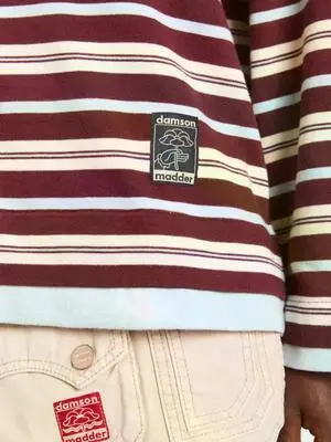 DAMSON MADDER Striped Long Sleeve Polo Shirt