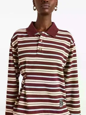 DAMSON MADDER Striped Long Sleeve Polo Shirt