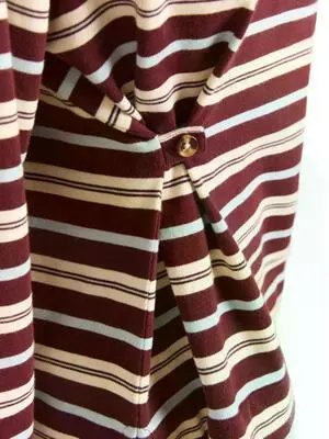 DAMSON MADDER Striped Long Sleeve Polo Shirt