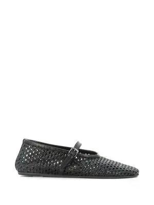 PANTANETTI Woven Buckle Strap Ballet Flats - Black
