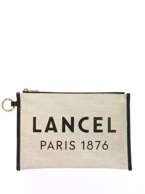 LANCEL Logo Zip Wallet - Neutrals