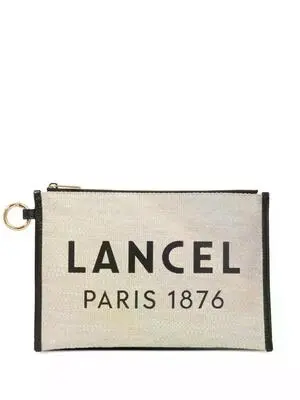 LANCEL Logo Zip Wallet - Neutrals