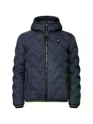 BLAUER. Hooded Quilted Padded Jacket - Blue