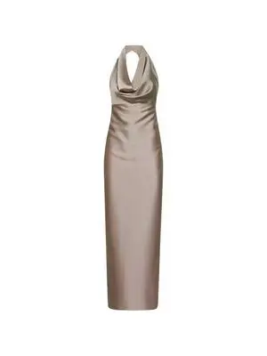 BLANCA VITA Halterneck Dress - Neutrals