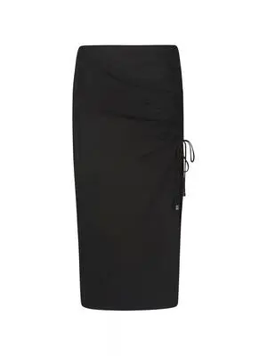 Patrizia Pepe Drawstring Midi Skirt - Black