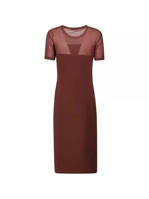Patrizia Pepe T-shirt Midi Dress - Brown
