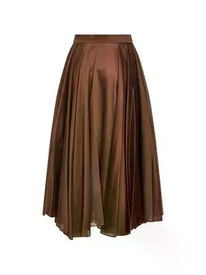 BLANCA VITA Flared A-line Skirt - Brown