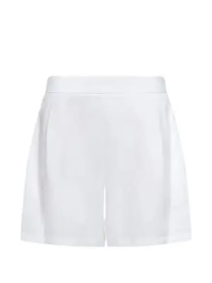 BLANCA VITA Elasticated-waistband Pleated Shorts - White