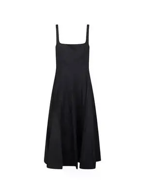 Staud Square-neck Sleeveless Midi Dress - Black
